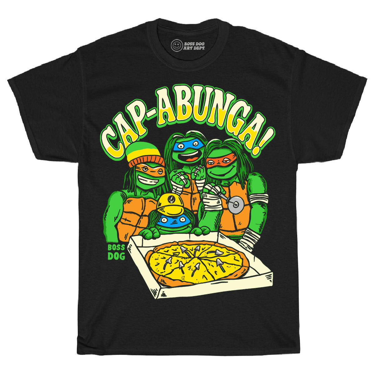 Capabunga! Black Tee – Boss Dog Art