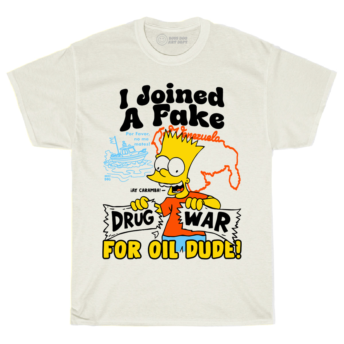 Fake Drug War Ivory Tee – Boss Dog Art